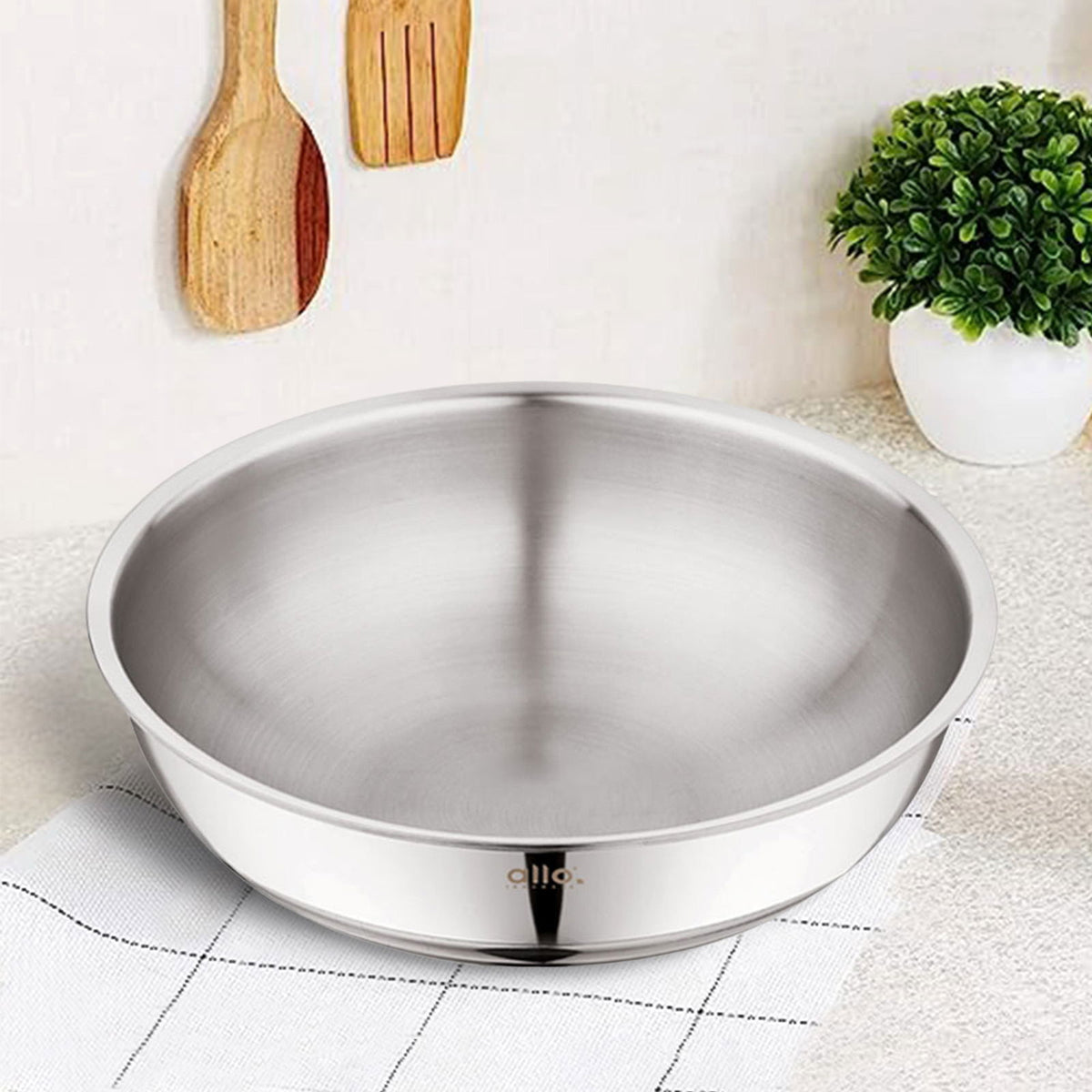 5.5L Allo CookSafe TriPly Tasla | Stainless Steel | Induction Friendly | Naturally Non-stick ...