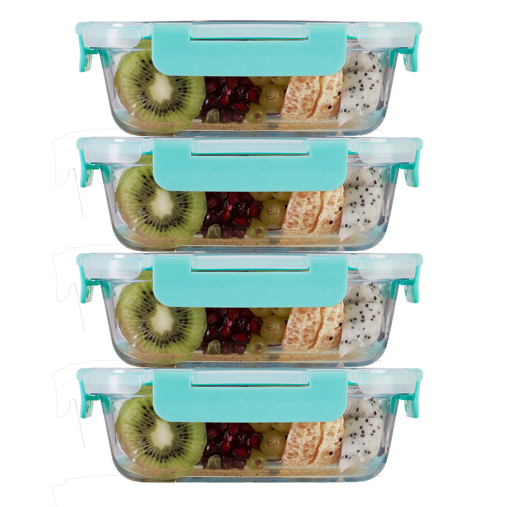 640ml x 4 Allo FoodSafe Microwave Oven Safe Glass Container – Allo Innoware