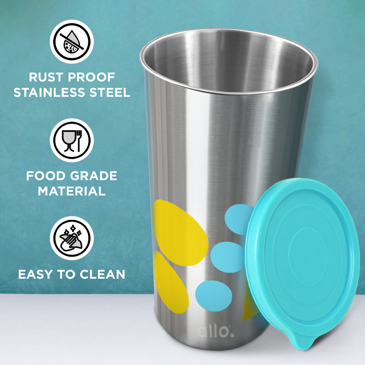 Allo Stainless Steel Tumbler with Lid, Leak Proof Water Tumbler for Ho ...